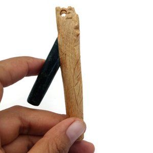 Other | Handmade Peruvian Kuripe Wood And Natural Stone Inca Puma ...